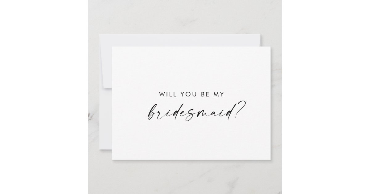 Modern Script Bridesmaid Proposal Card | Zazzle