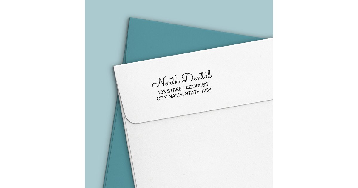 Modern Script Business Address Self-inking Stamp | Zazzle
