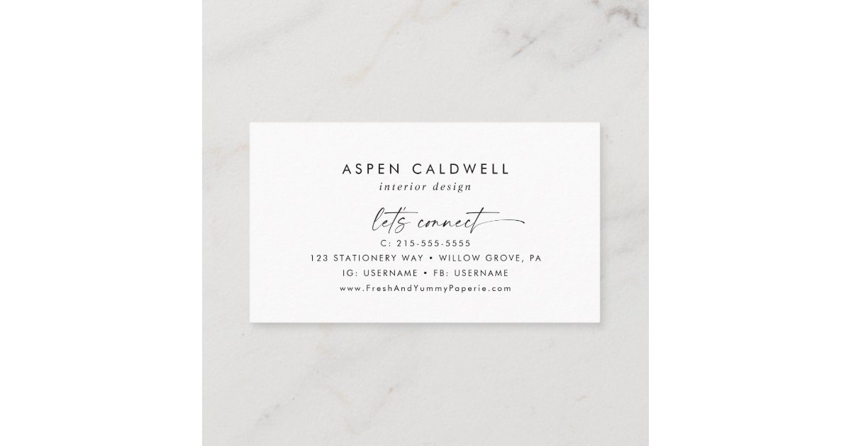 Modern Script Business Card | Zazzle