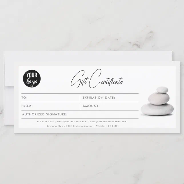 Modern Script Business Logo Gift Certificate | Zazzle