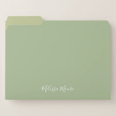 Modern Script Calligraphy Sage Green Custom Text File Folder | Zazzle