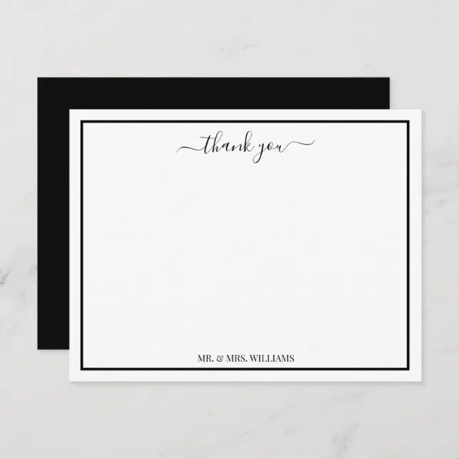 Modern Script Calligraphy Thank You Note Card | Zazzle