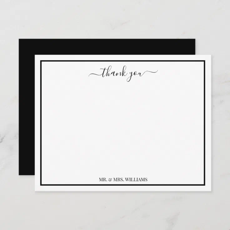 Modern Script Calligraphy Thank You Note Card | Zazzle