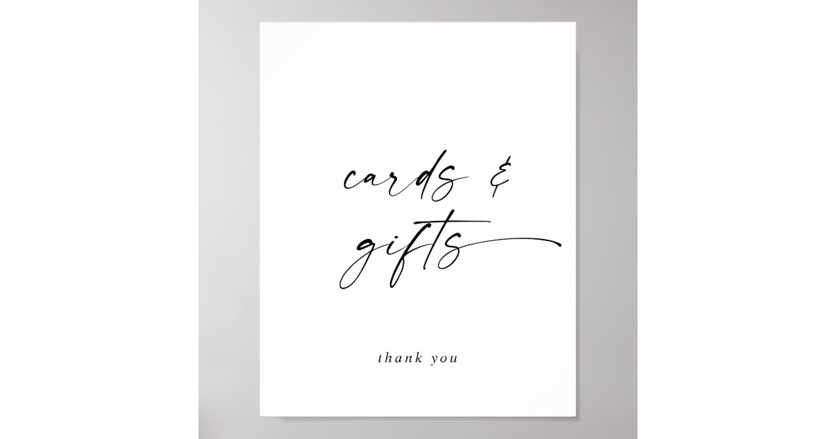 Modern Script Cards and Gifts Sign | Zazzle