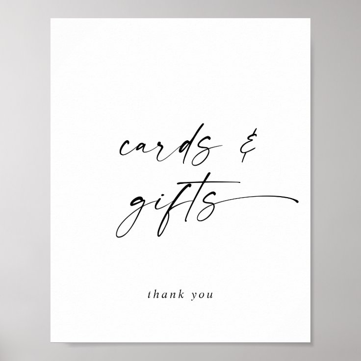 Modern Script Cards and Gifts Sign | Zazzle