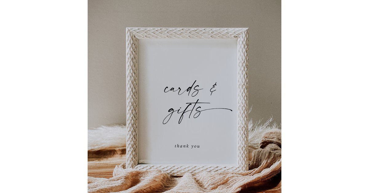Modern Script Cards and Gifts Sign | Zazzle