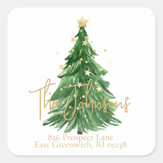 Modern Script Christmas Return Address Labels | Zazzle