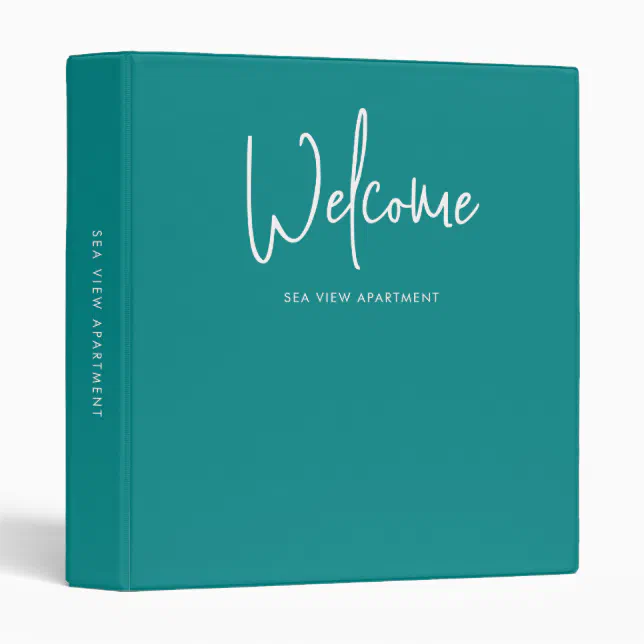 Modern Script Custom Color Minimalist Welcome 3 Ring Binder | Zazzle