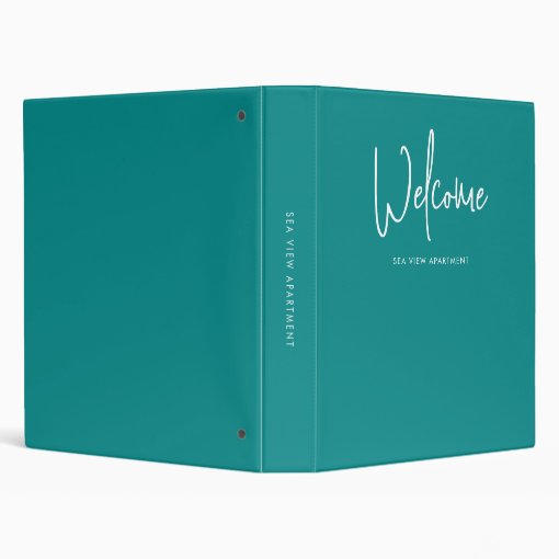 Modern Script Custom Color Minimalist Welcome 3 Ring Binder | Zazzle