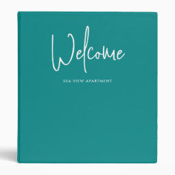 Modern Script Custom Color Minimalist Welcome 3 Ring Binder | Zazzle