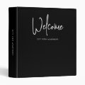 Modern Script Custom Color Minimalist Welcome 3 Ring Binder | Zazzle