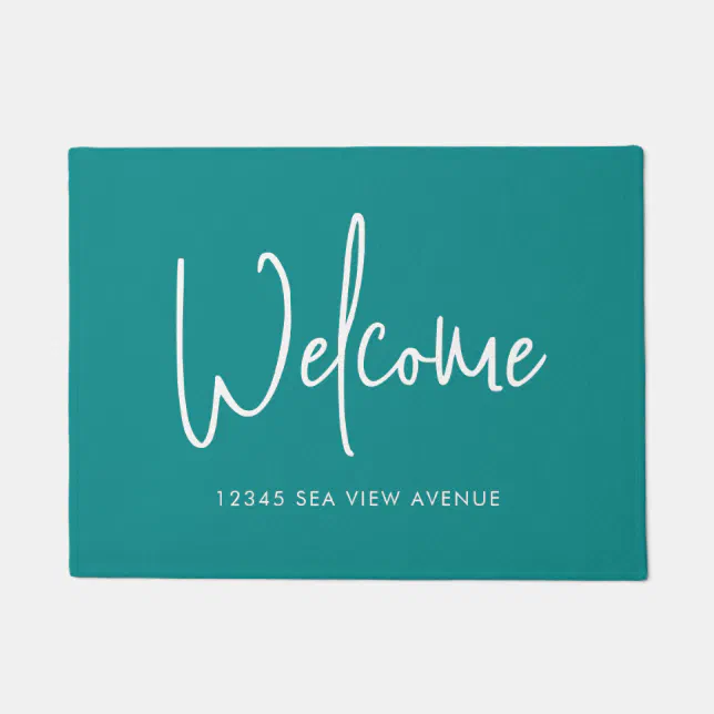Modern Script Custom Color Minimalist Welcome Doormat | Zazzle