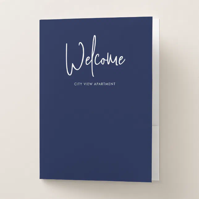 Modern Script Custom Color Minimalist Welcome Pocket Folder | Zazzle