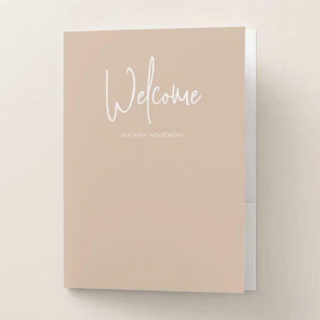 Modern Script Custom Color Minimalist Welcome Pocket Folder | Zazzle