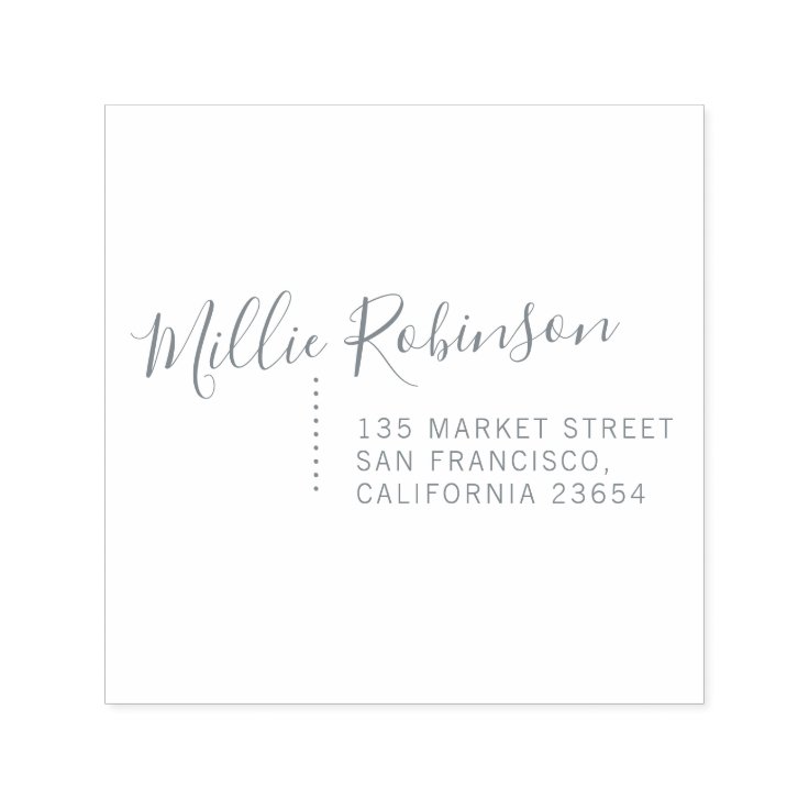 Modern Script | Custom Name & Return Address Self-inking Stamp | Zazzle