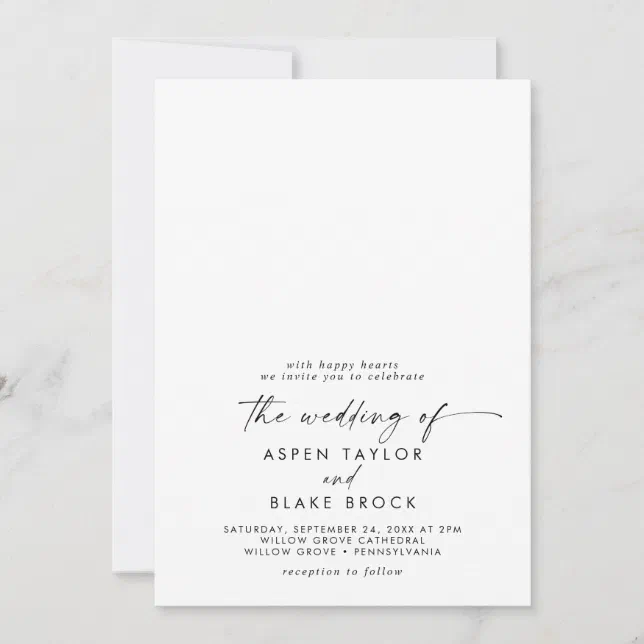 Modern Script Design Your Own Wedding Invitation | Zazzle