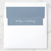 Modern Script Dusty Blue Minimalistic Wedding Envelope Liner | Zazzle