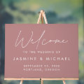 Modern Script Dusty Rose Wedding Welcome Acrylic Sign | Zazzle