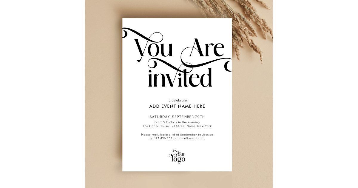 Modern Script Elegant & Chic Business Event Gala Invitation | Zazzle
