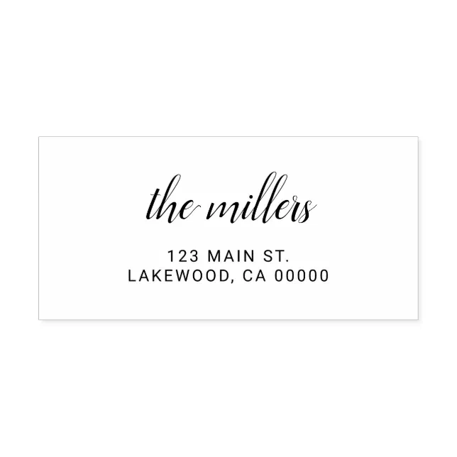 Modern Script Family Name Self-inking Stamp | Zazzle