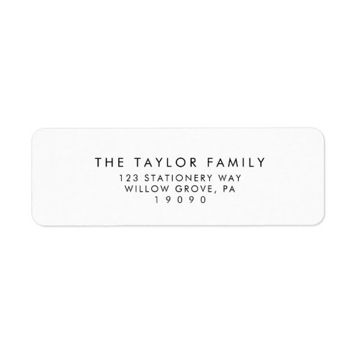 Modern Script Family Return Address Label | Zazzle