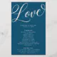Modern Script Flourish, Dark Blue Paper Program | Zazzle