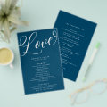 Modern Script Flourish, Dark Blue Paper Program | Zazzle