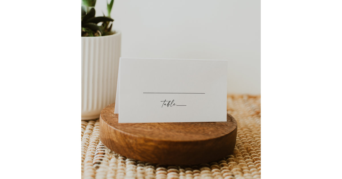 Modern Script Folded Wedding Place Card | Zazzle