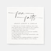 Modern Script Fun Facts Wedding Napkins | Zazzle