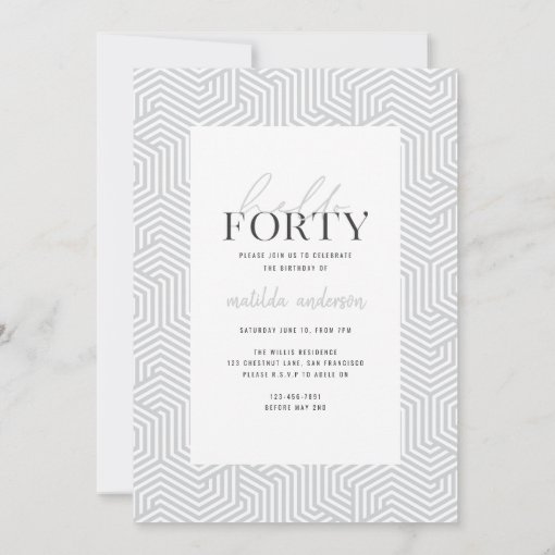 Modern script & geometric 40th birthday multiphoto | Zazzle