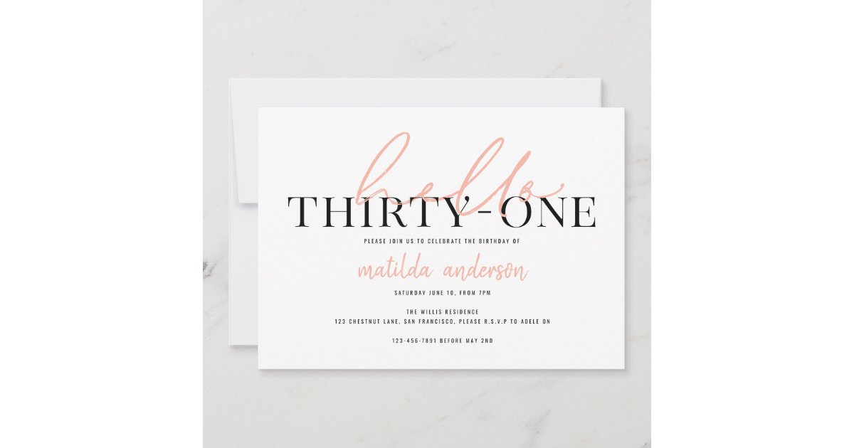 Modern script & geometric thirty-one birthday | Zazzle