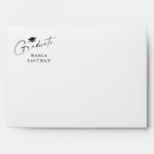 Modern Script Graduate Black and White Graduation Envelope | Zazzle