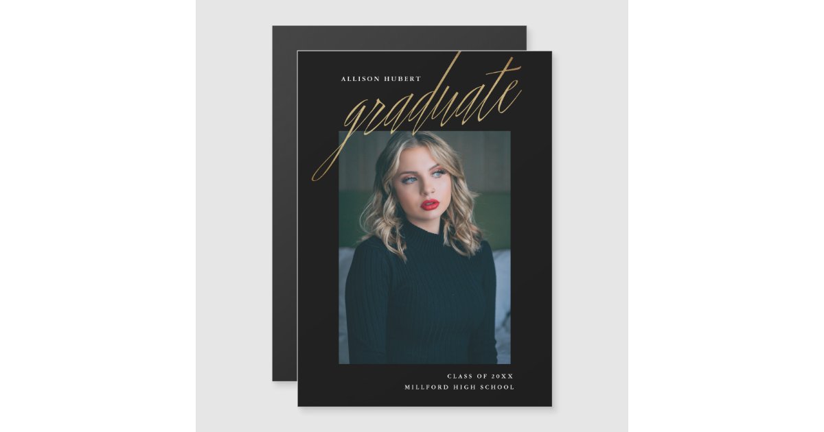 Modern Script Graduate Graduation Announcement | Zazzle