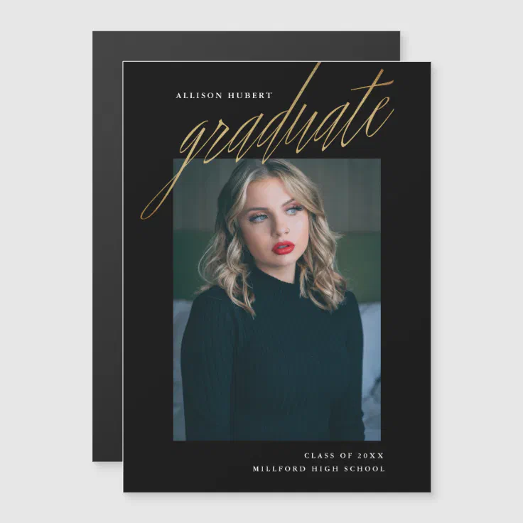 Modern Script Graduate Graduation Announcement | Zazzle