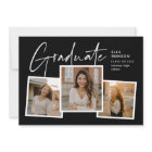 Modern Script Graduate Photo Collage Graduation Invitation | Zazzle