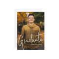 Modern Script Graduate Simple Photo Graduation Announcement | Zazzle