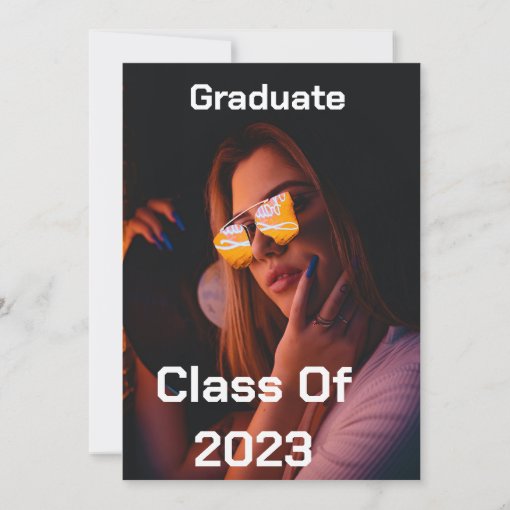 Modern,script graduation ceremony class Of 2023 Announcement | Zazzle