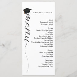 Modern script Graduation party dinner menu | Zazzle