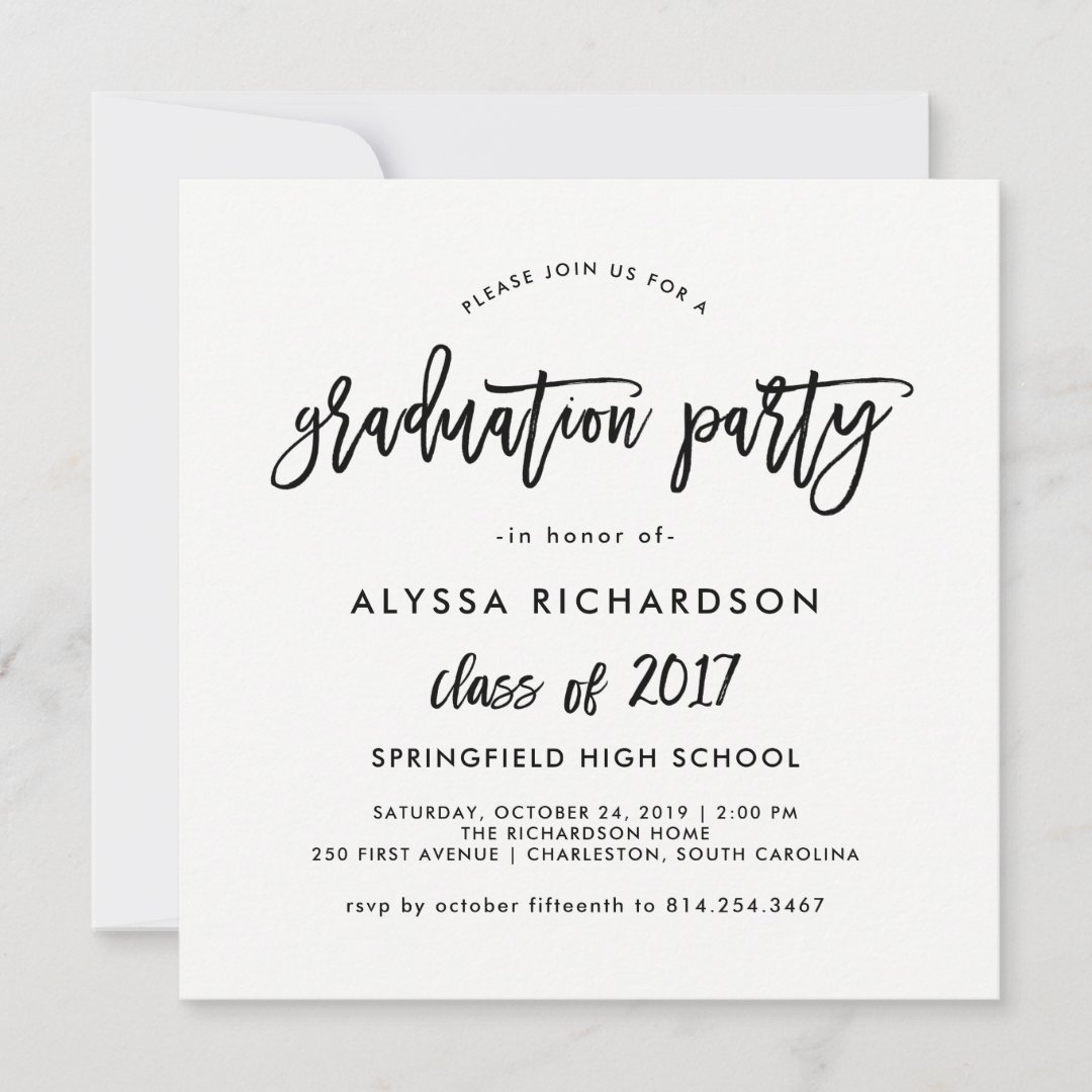 Modern Script | Graduation Party Invitation | Zazzle