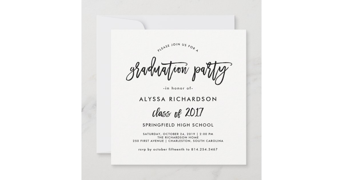 Modern Script | Graduation Party Invitation | Zazzle