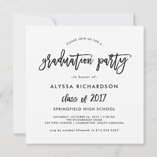 Modern Script | Graduation Party Invitation | Zazzle