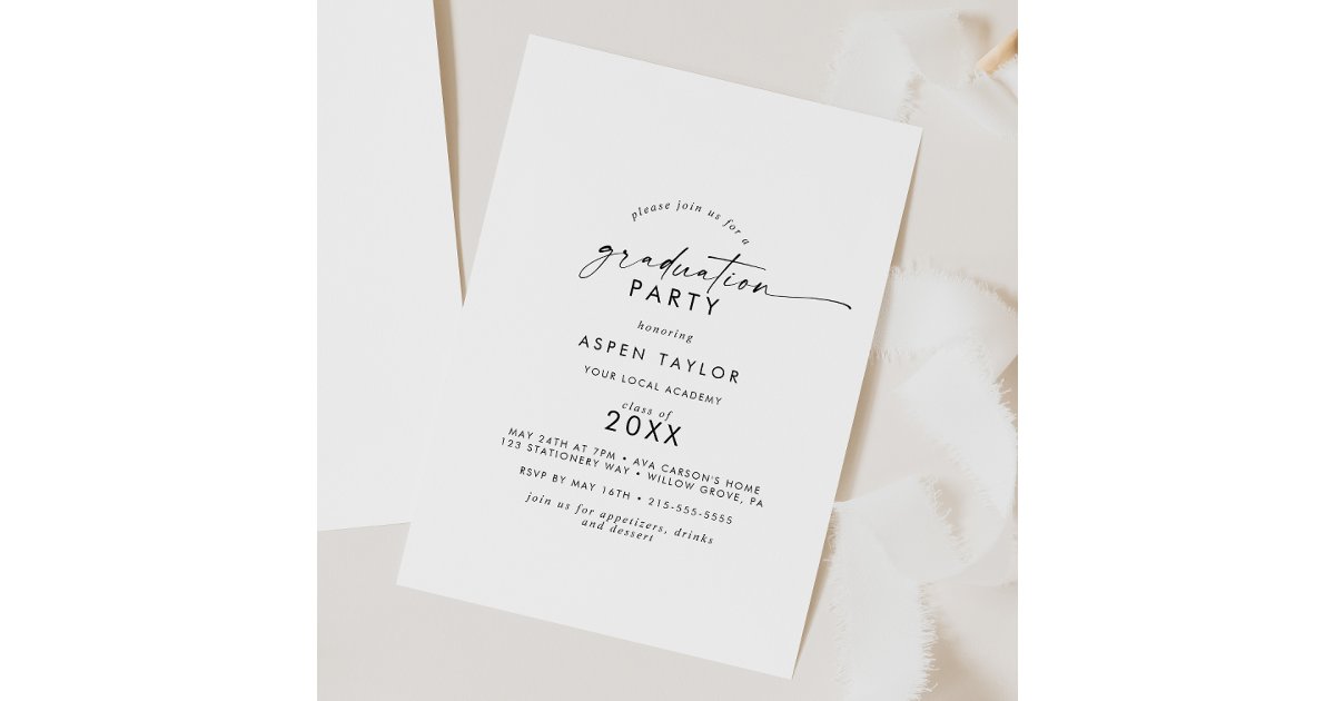 Modern Script Graduation Party Invitation | Zazzle