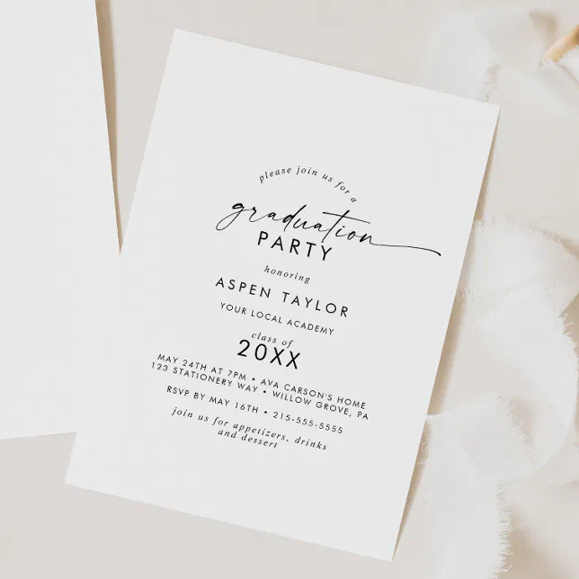 Modern Script Graduation Party Invitation | Zazzle