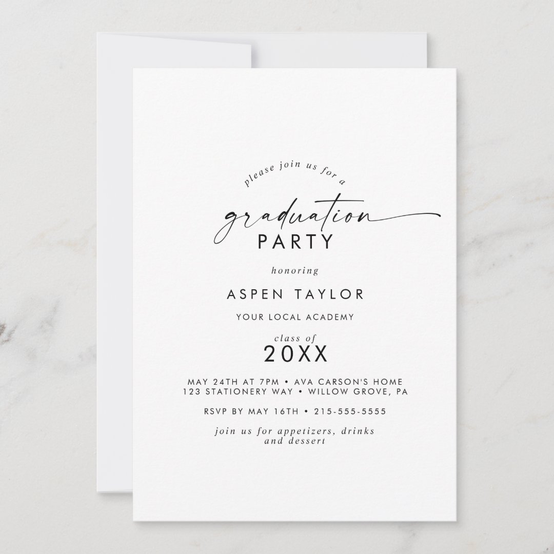 Modern Script Graduation Party Invitation | Zazzle