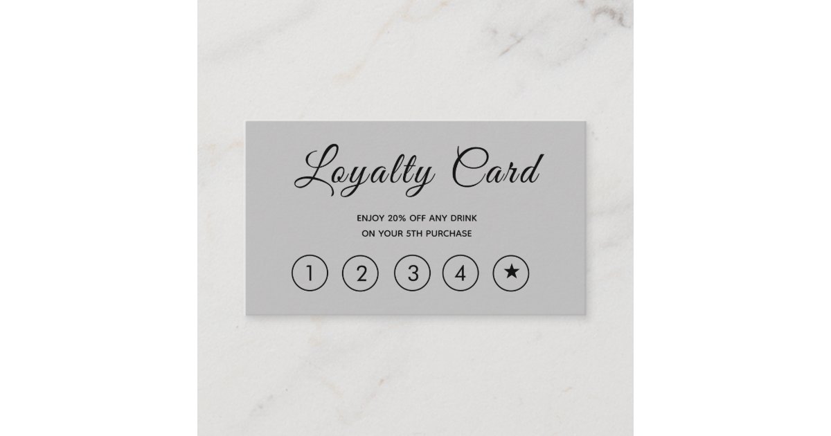 Modern Script Grey Simple Loyalty Card | Zazzle