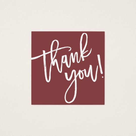 Modern script handwriting thank you burgundy red | Zazzle.com