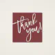 Modern script handwriting thank you burgundy red | Zazzle
