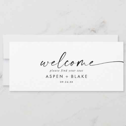 Modern Script Hanging Seating Chart Welcome Header | Zazzle