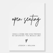 Modern Script Heart Open Seating Wedding Sign | Zazzle