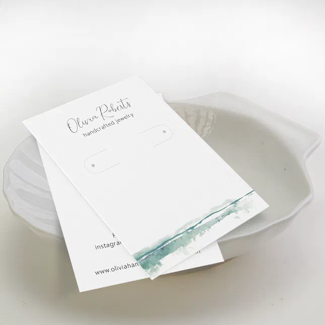 Modern Script Hoop Earrings Display Card | Zazzle